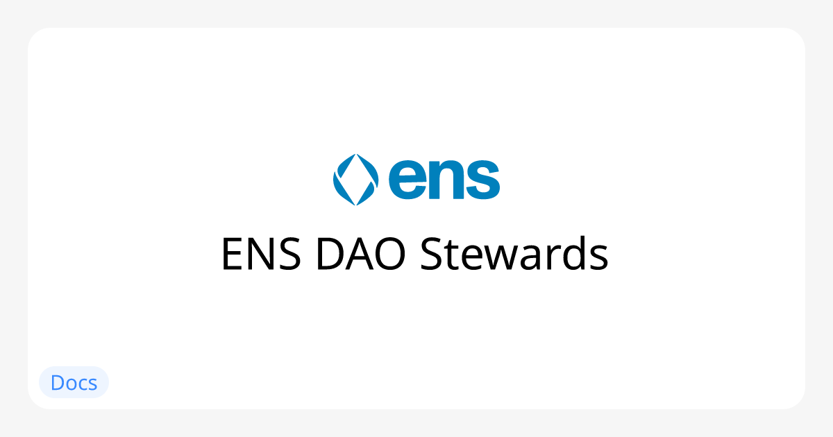 ENS DAO Stewards | ENS Docs