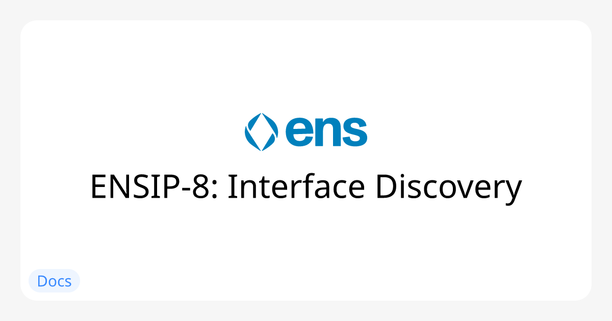 ENSIP-8: Interface Discovery | ENS Docs