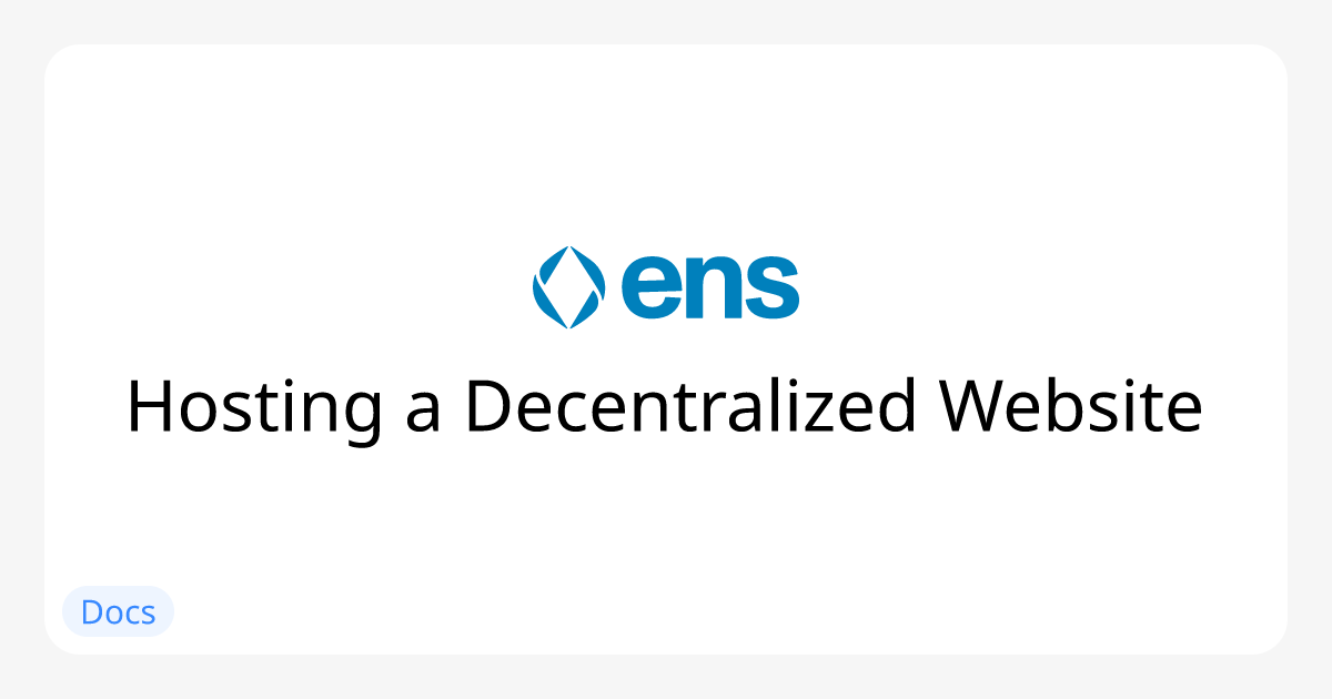 Hosting a Decentralized Website | ENS Docs