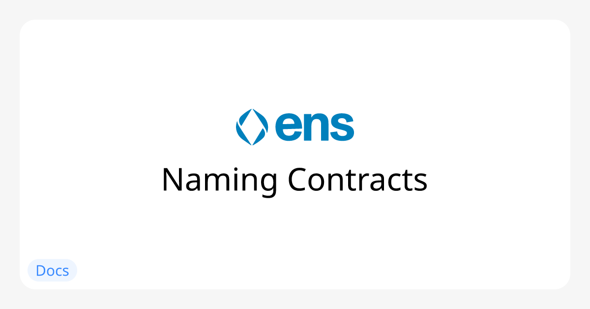 Naming Contracts | ENS Docs