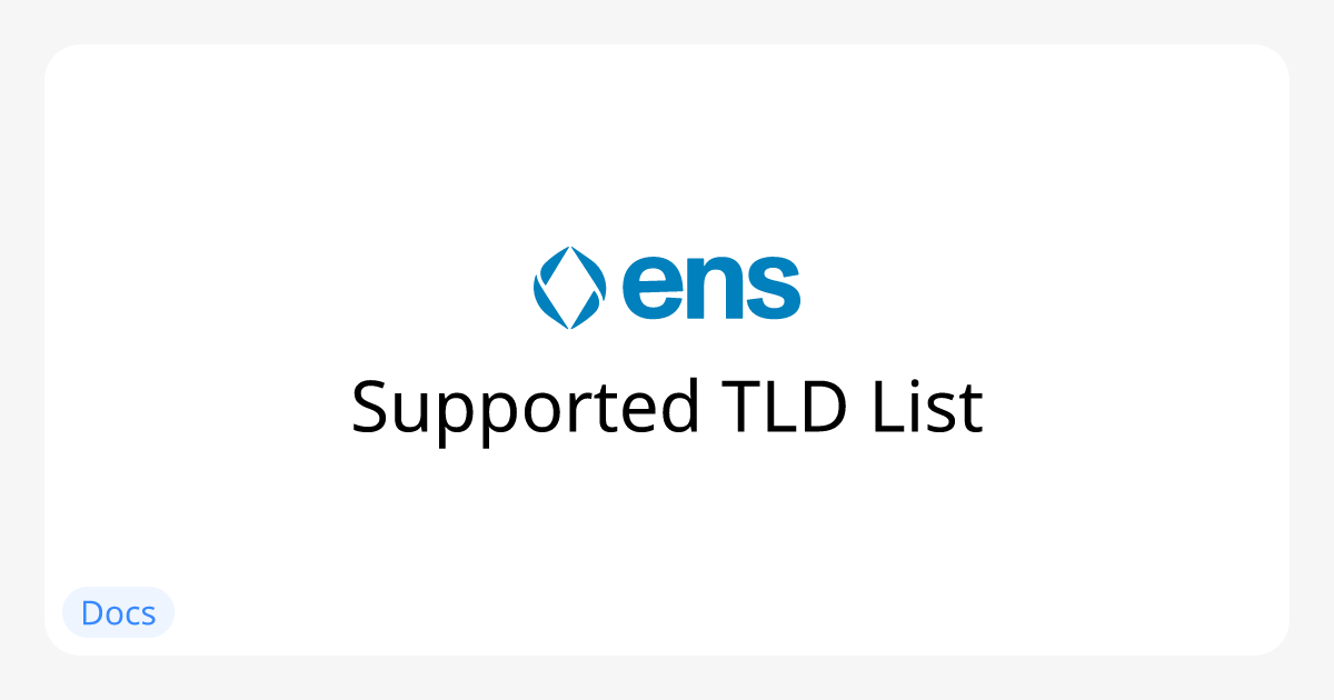 Supported TLD List | ENS Docs