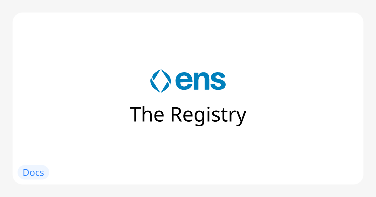 The Registry | ENS Docs