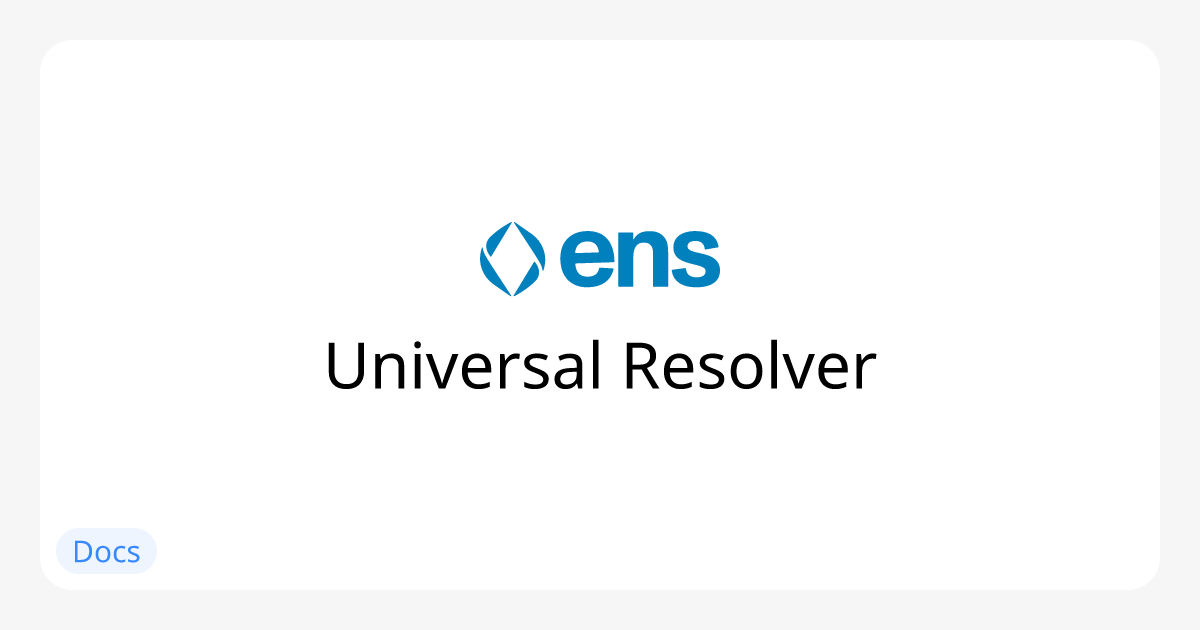 Universal Resolver | ENS Docs